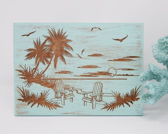 Engraved Beach Scene | Etsy
