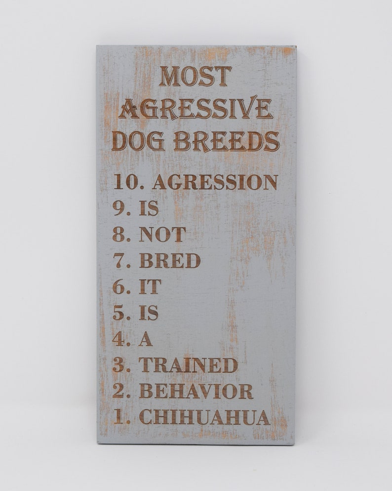 List of Most Aggressive Dog Breeds 5x10 8x15 10x20 15x28 - Etsy