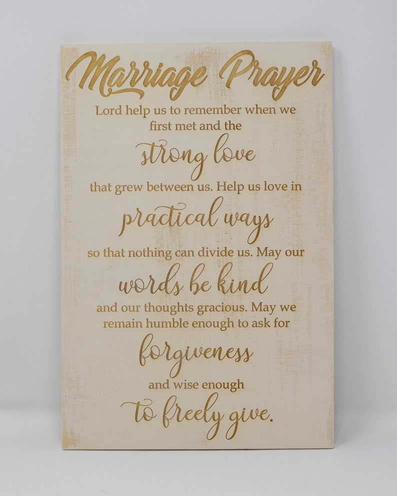 Marriage Prayer 8x12 10x15 15x22 20x30 24x36 Engraved Wood - Etsy