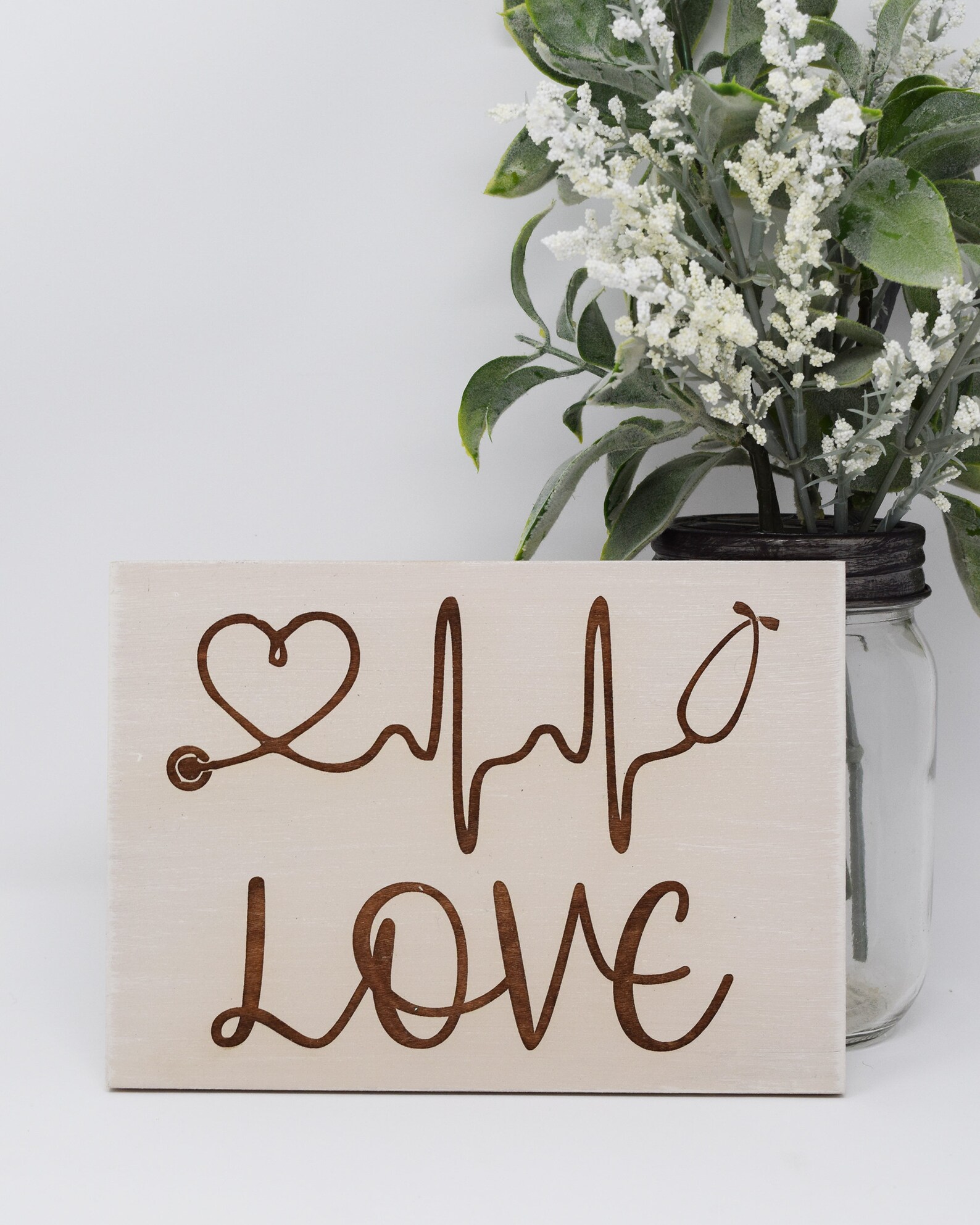 Love Stethoscope 5x7, 8x12, 10x15, 15x22, 20x30, 24x36 Engraved Wood ...