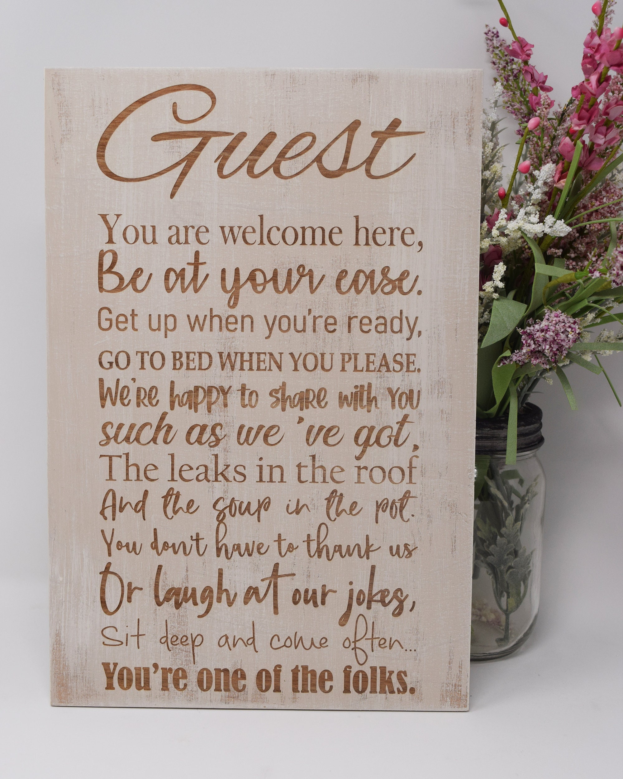 Guest You Are Welcome Here Be at Your Ease 8x12 10x15 - Etsy