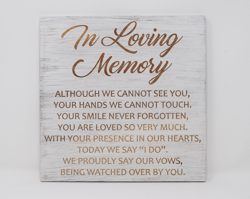 In Loving Memory 10x10 12x12 15x15 20x20 25x25 30x30 - Etsy
