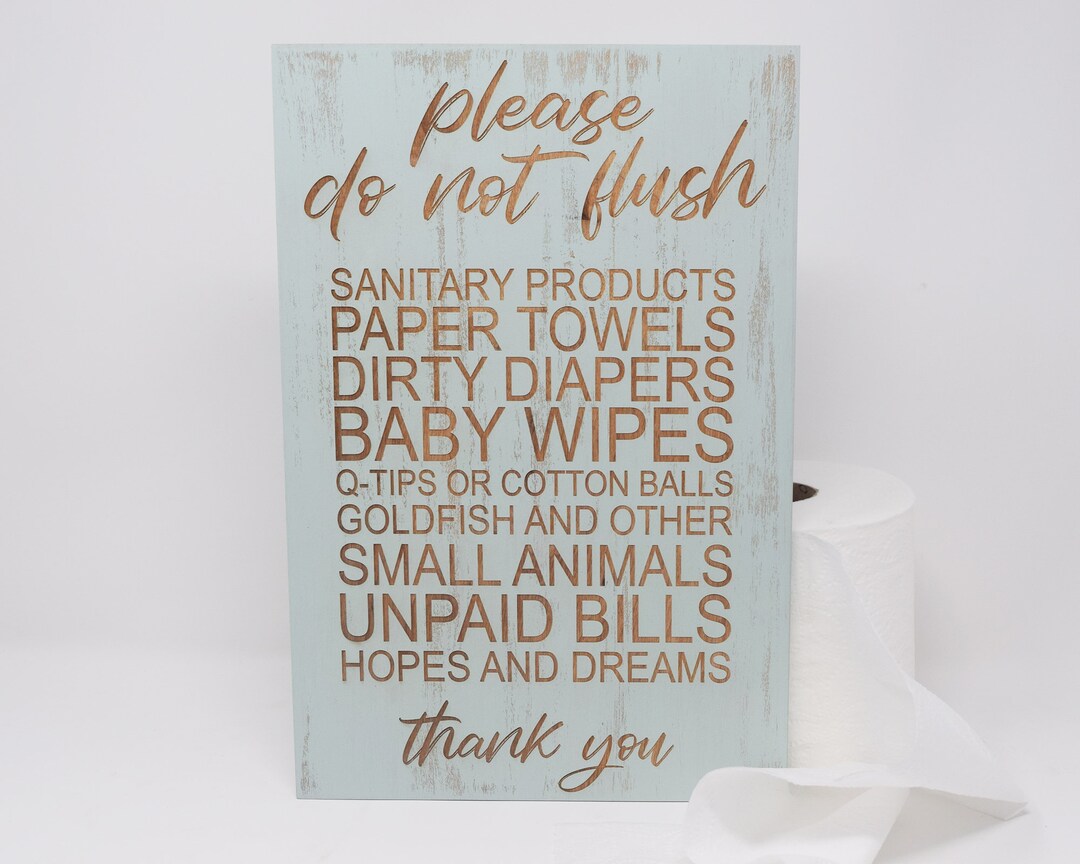 Please Do Not Flush Sanitary Products, Paper Towels, Dirty Diapers ...