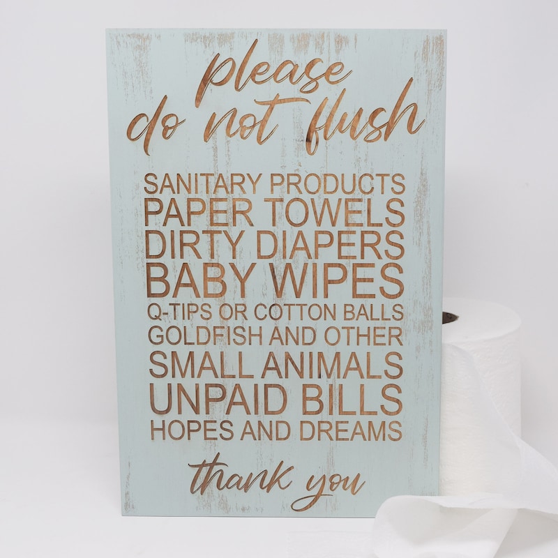 Do Not Flush Bathroom Sign - Etsy