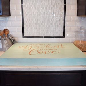 Custom Engraved Boxed Trim Cook Top Cover - Noodle Board - Cooktop ...