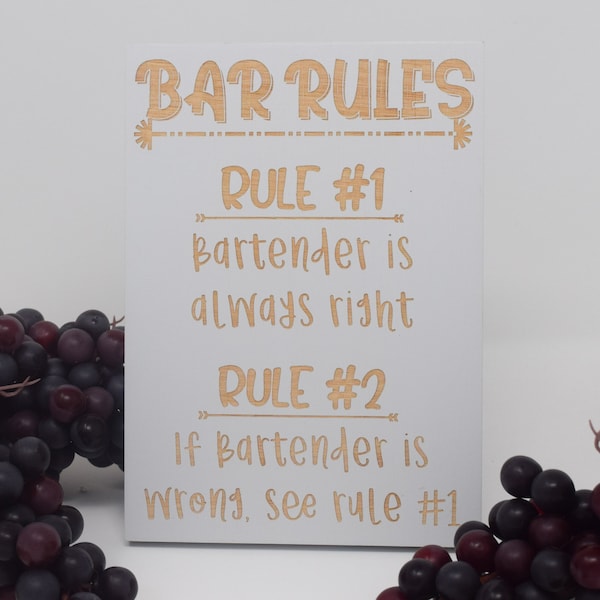Bar Rules Sign - Etsy