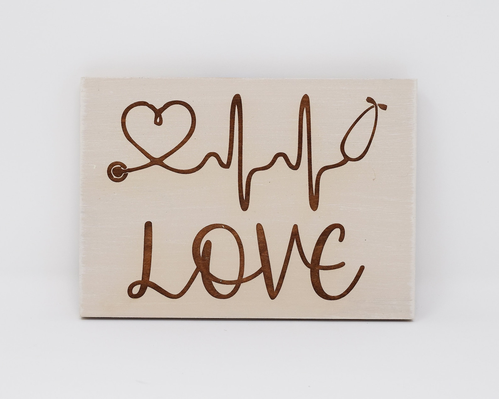 Love Stethoscope 5x7, 8x12, 10x15, 15x22, 20x30, 24x36 Engraved Wood ...