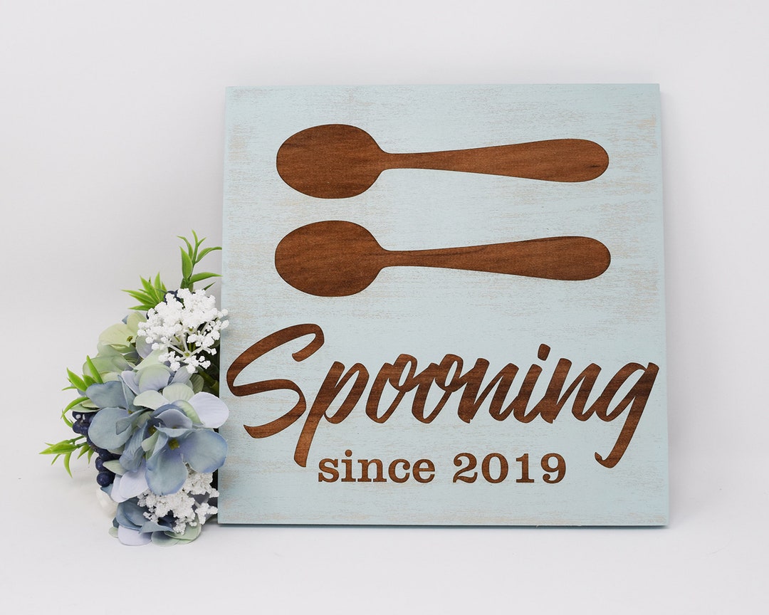Spooning Since Custom Personalized 7x7, 10x10 12x12, 15x15, 20x20 ...