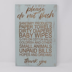 Please Do Not Flush Sanitary Products, Paper Towels, Dirty Diapers ...