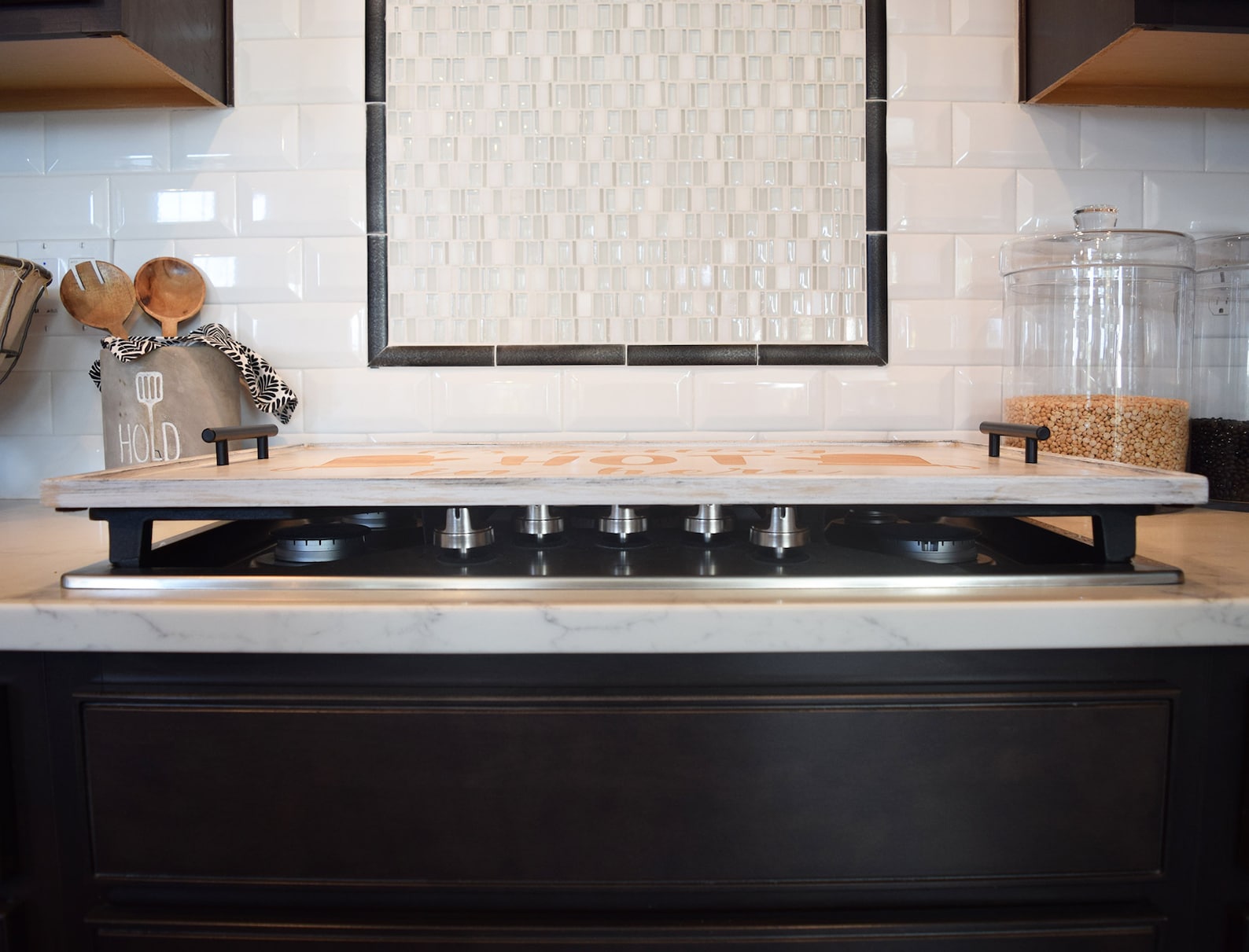 Custom Engraved Wood Stove Top Cover Noodle Board Cook Top Kitchen ...