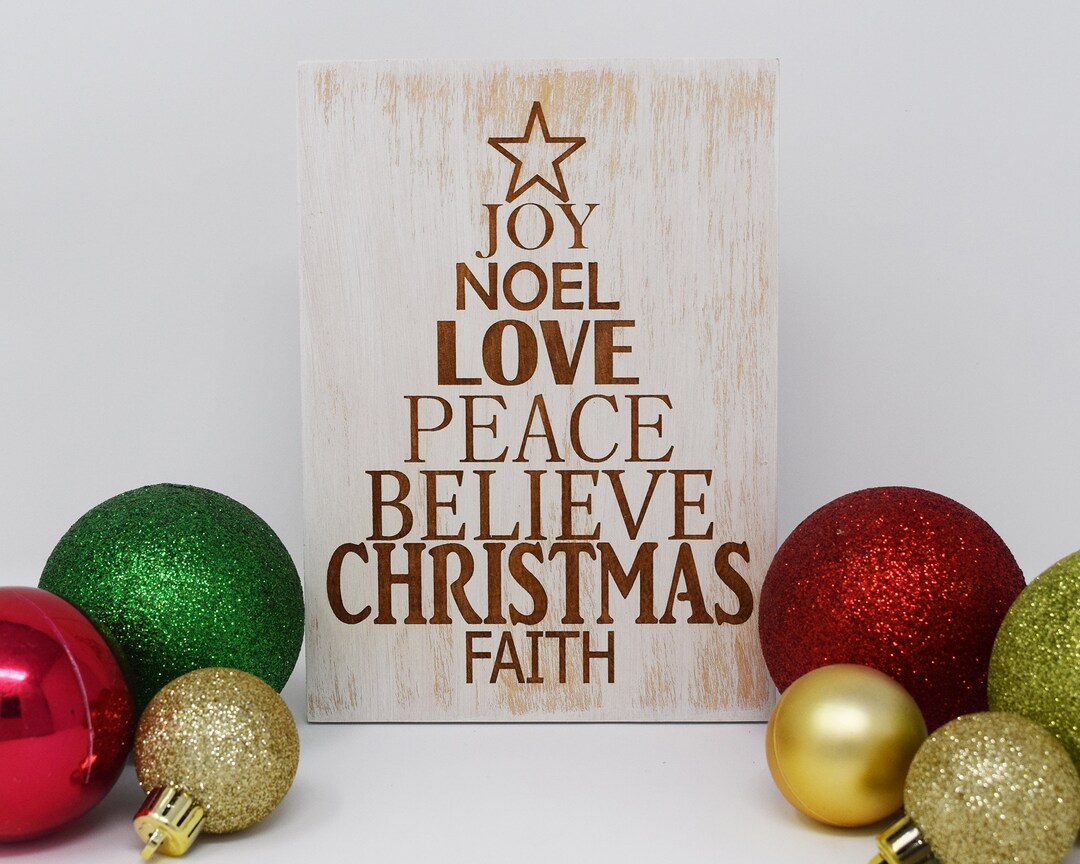 Joy Noel Love Peace Believe Christmas Faith 5x7, 8x12, 10x15, 15x22 ...