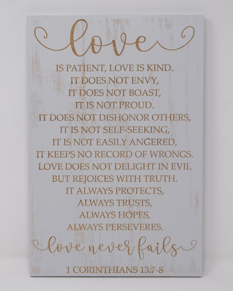 Love is Patient Love is Kind. Love Never Fails. 1 Corinthians - Etsy