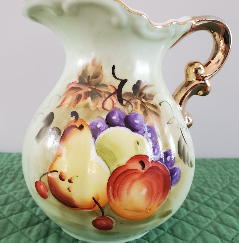 Lefton China Hand Painted in a Fruit Pattern With Gold Trim, Milk or ...