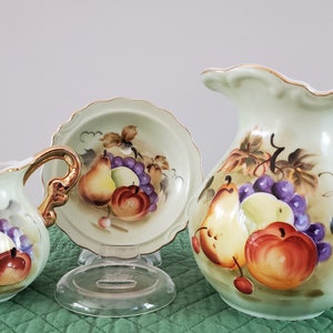 Lefton China Hand Painted in a Fruit Pattern With Gold Trim, Milk or ...