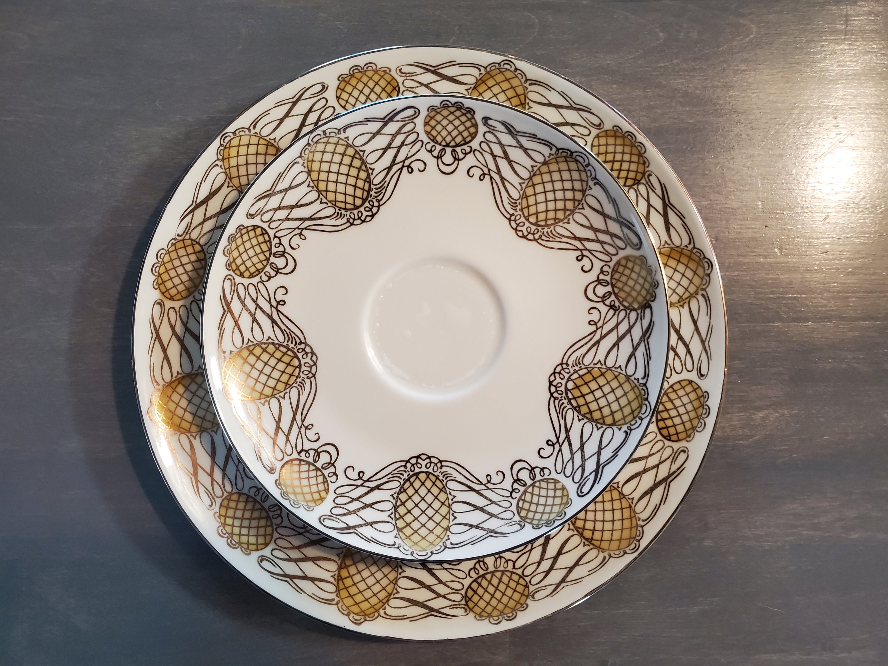 Alka Bavaria, Bone China, Tea Trio (cup, Saucer, Cake Plate), Pattern ...