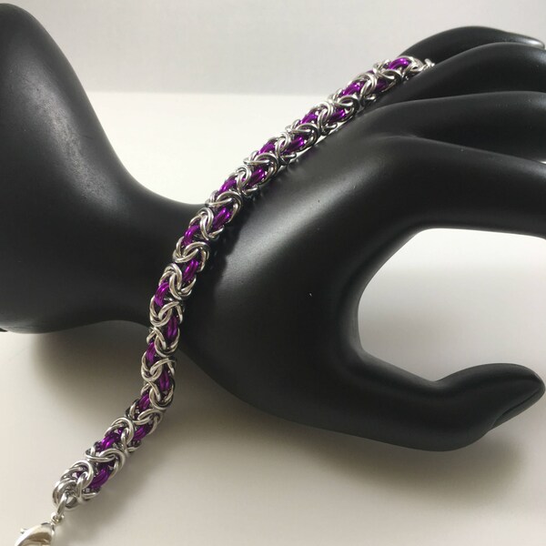Purple Chain Mail Bracelet - Etsy