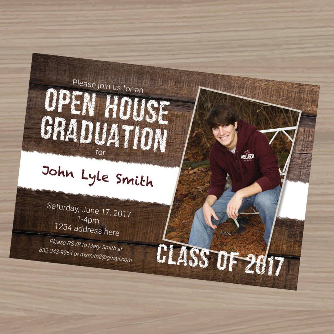 High School Open House Graduation Announcement Invitation, Printable - Etsy