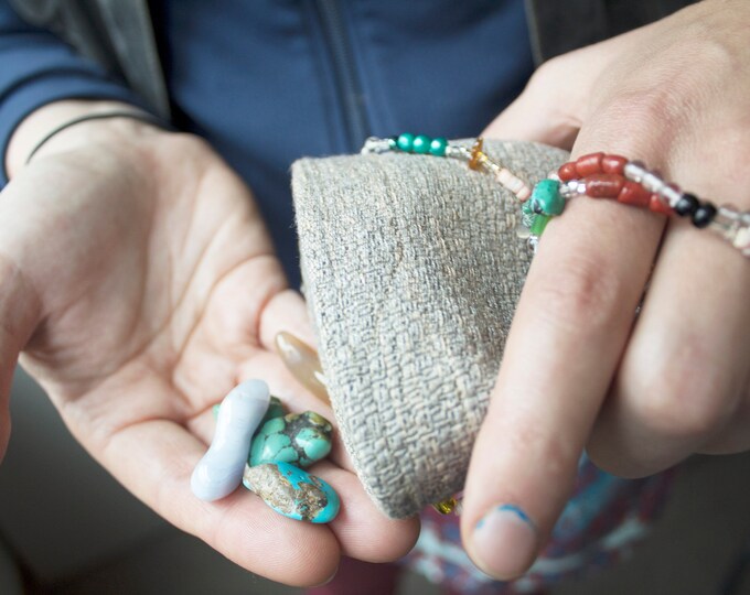 Hand-painted Silk Velvet Medicine Bag Necklace: Boho Amulet Pouch - Etsy