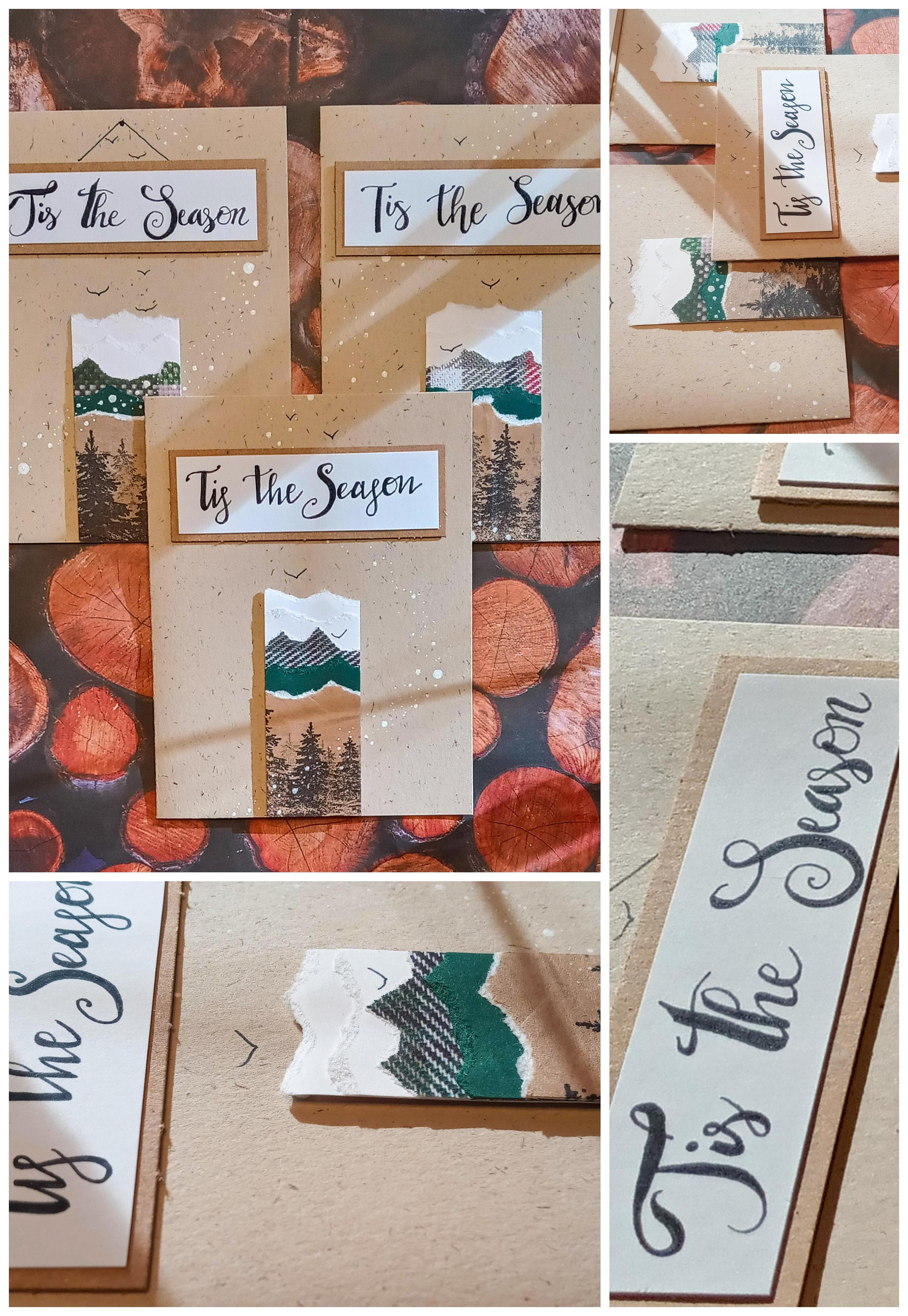 Ten Custom Color Theme Mountain Cards Wholesale Nature Handmade Small ...