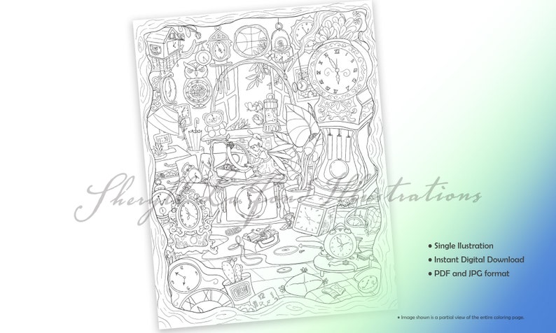 Clockwork Fairy Coloring Page Little Fantasy Collection - Etsy