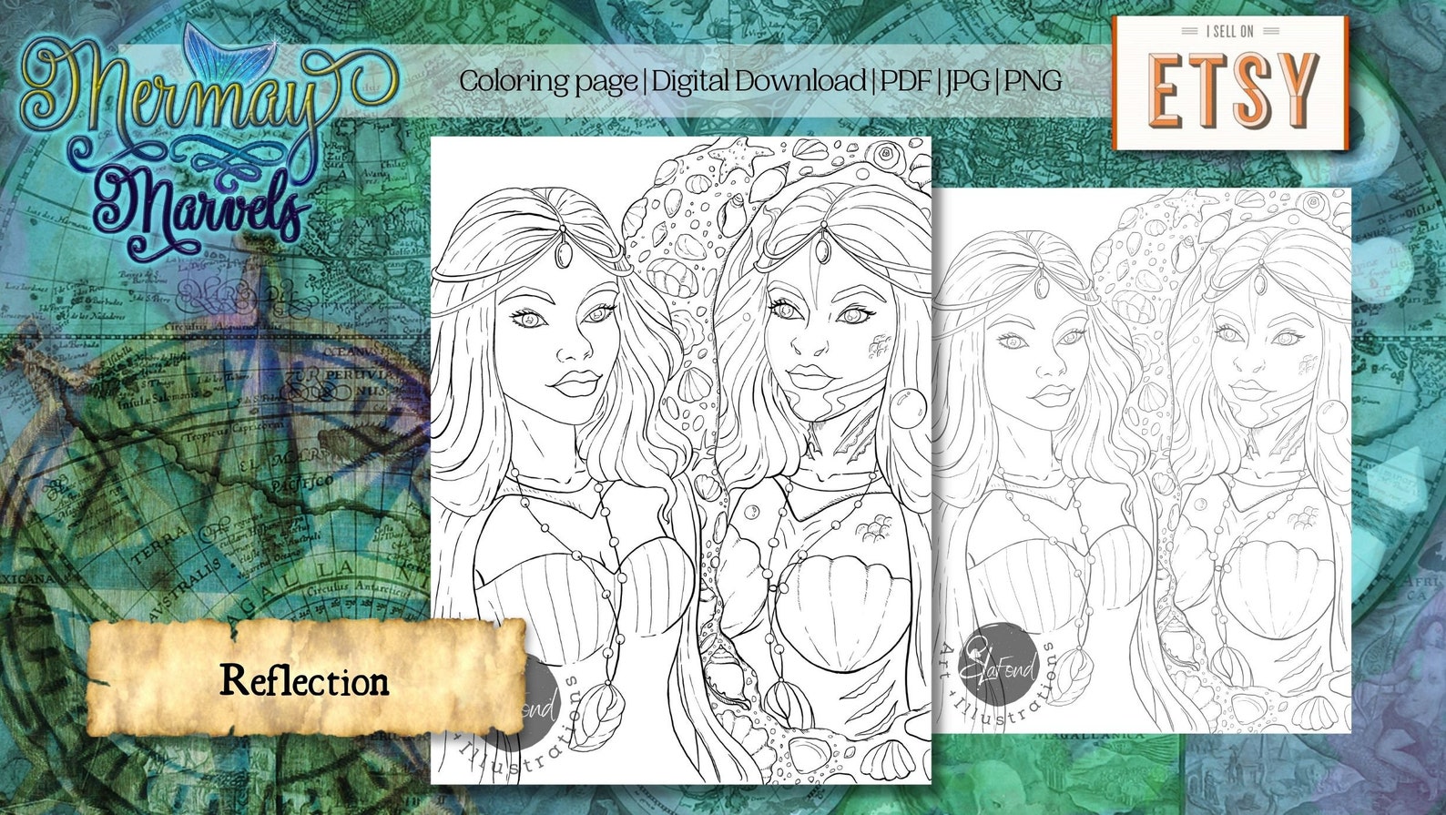 Reflection Coloring Page Digital Download PDF, JPG, PNG - Etsy