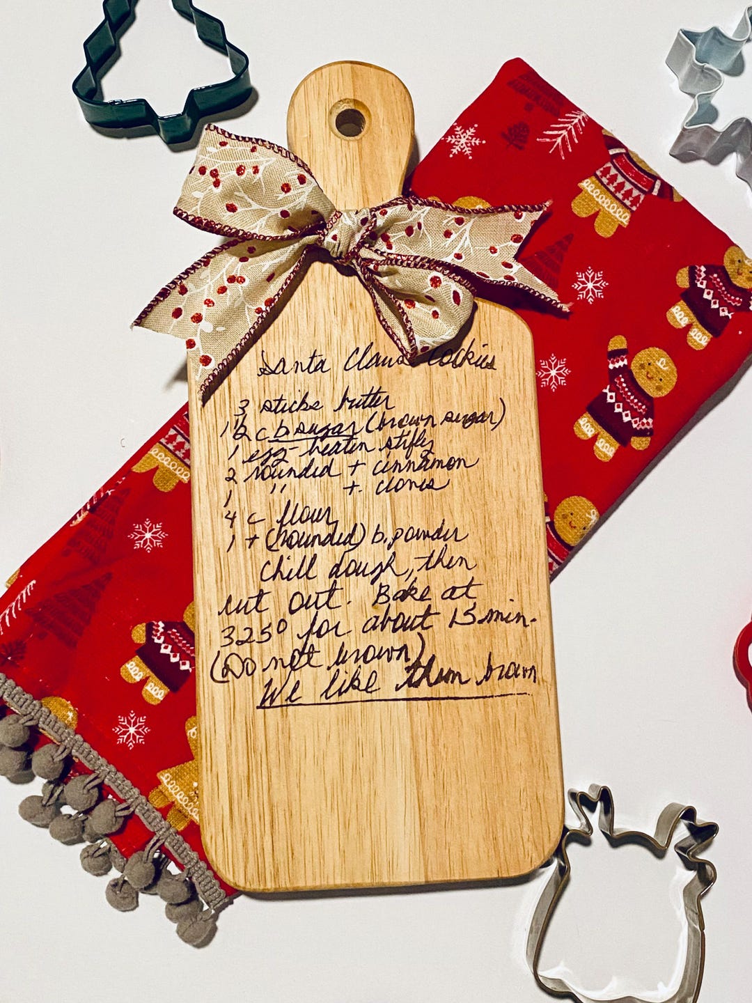 Engraved Handwriting Cutting Board, Handwritten Recipe, Personalized ...