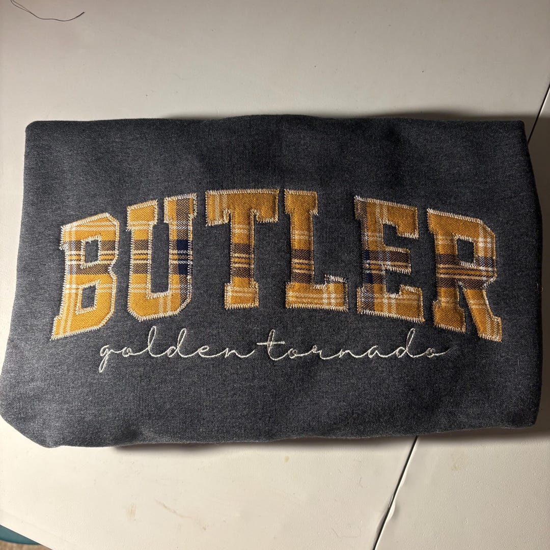 Butler Golden Tornado Embroidered Sweatshirt - Dark Heather Grey - Etsy