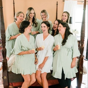 Embroidered Ruffle Robes, Custom Wedding Robes, Bridesmaid Gift, Bridal ...
