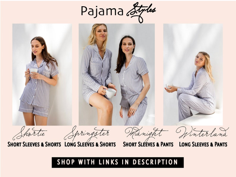 Bridesmaid Pajama Set Bridal Party Pajamas Dusty Blue Etsy