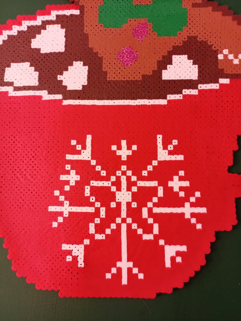 Pixelated Bead Gingerbread Man Having A Hot Cocoa Bath - Etsy