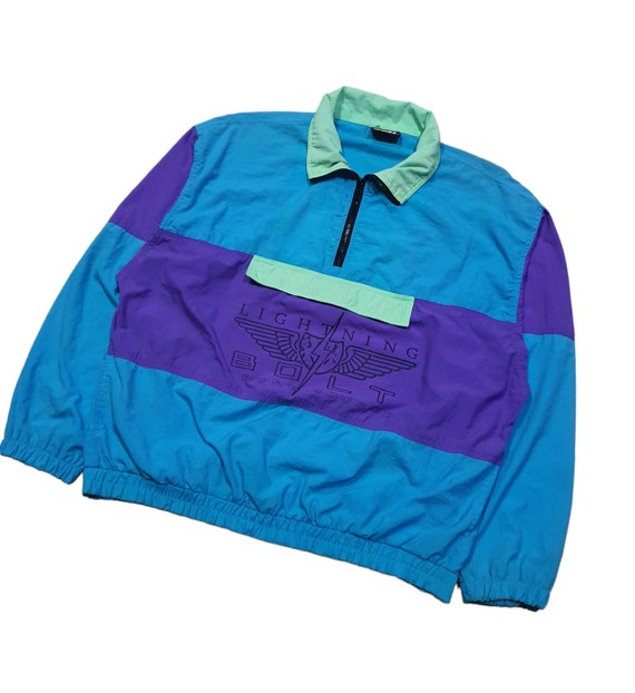 Rare! Vintage 80s Lightning Bolt Surfing Neon Colorbl… - Gem