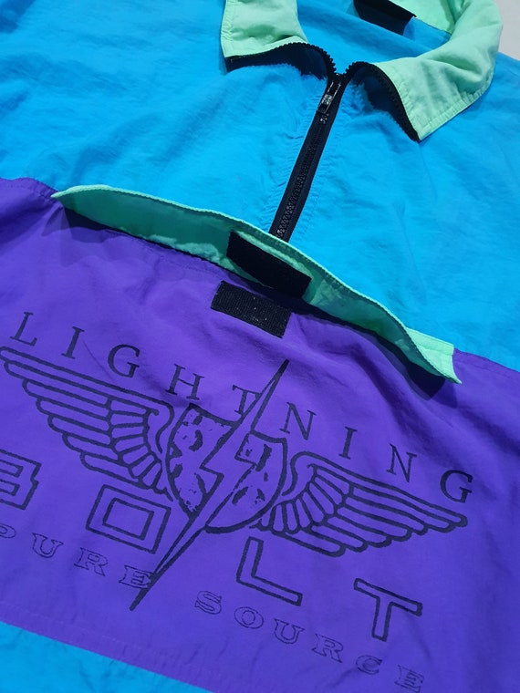 Rare! Vintage 80s Lightning Bolt Surfing Neon Colorbl… - Gem