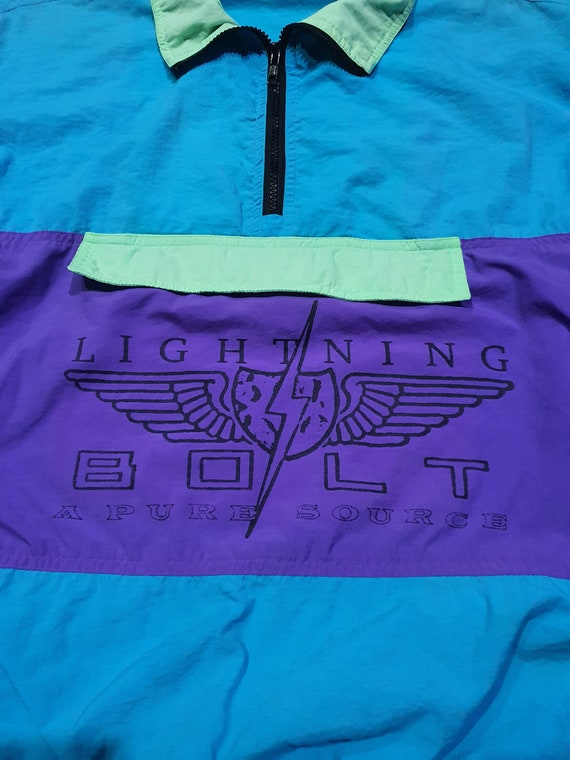 Rare! Vintage 80s Lightning Bolt Surfing Neon Colorbl… - Gem