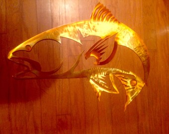 Metal fish art | Etsy