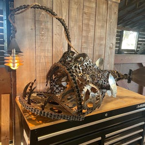 Unique Anglerfish Lamp - Industrial Fish Lamp - Etsy