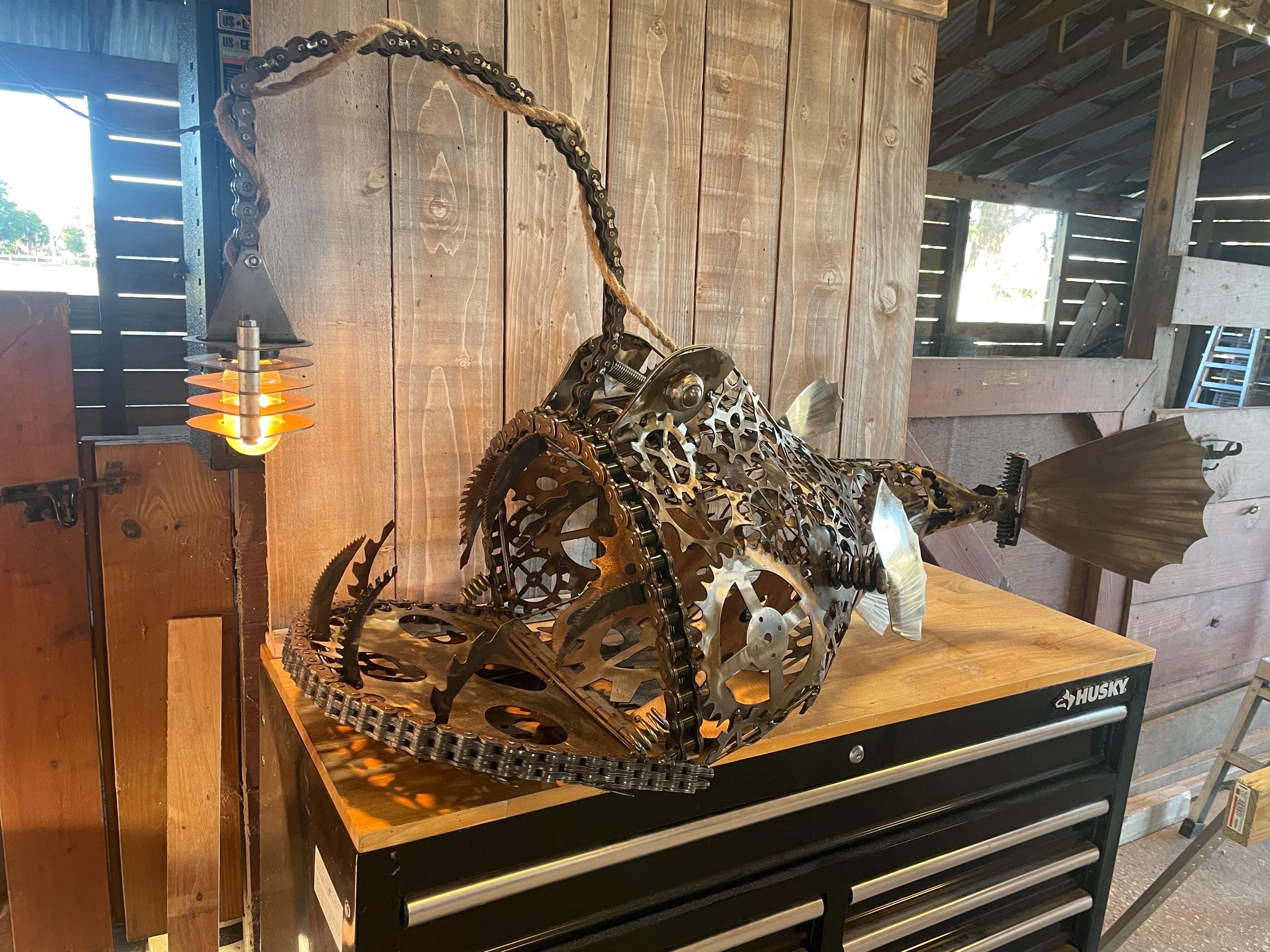 Unique Anglerfish Lamp - Industrial Fish Lamp - Etsy