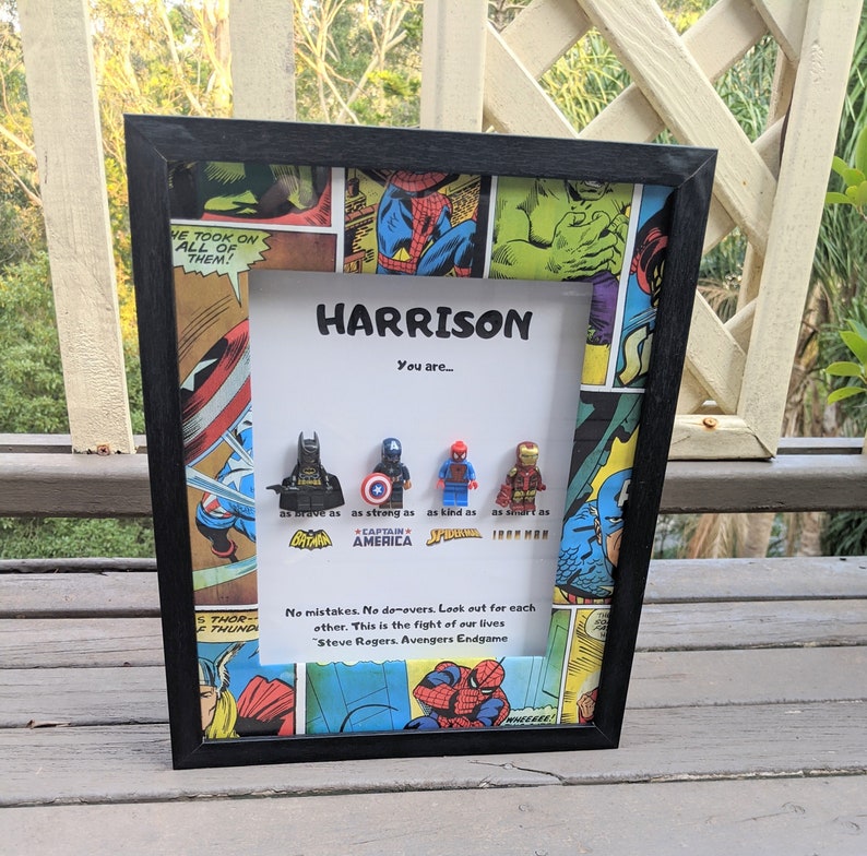 Personalised Mini Superhero Figure Frame Superheroes Marvel - Etsy
