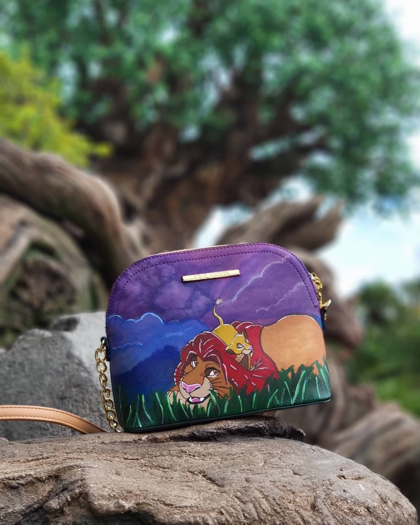 Custom Hand Painted Simba and Mufasa - Lion King - Steve Madden Purse ...