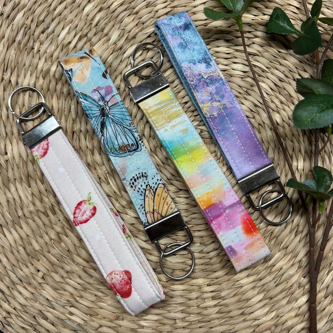 Spring Keychain Wristlet | Keyfob | Fabric Key Wristlet | Car Key ...