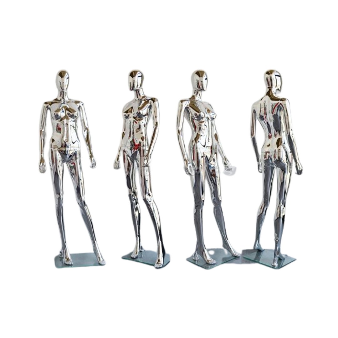 Full Body Plastic Adult Female Egg Head Chrome Mannequin With - Etsy