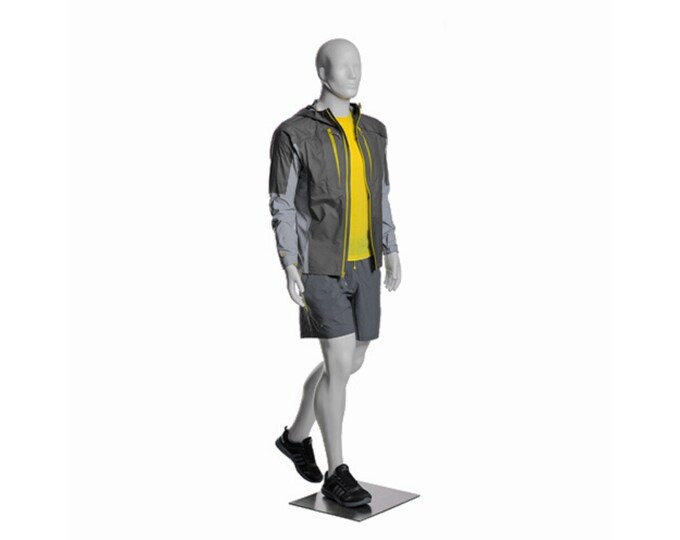 Full Body Adult Athletic Male Glossy White Fiberglass Walking Mannequin ...