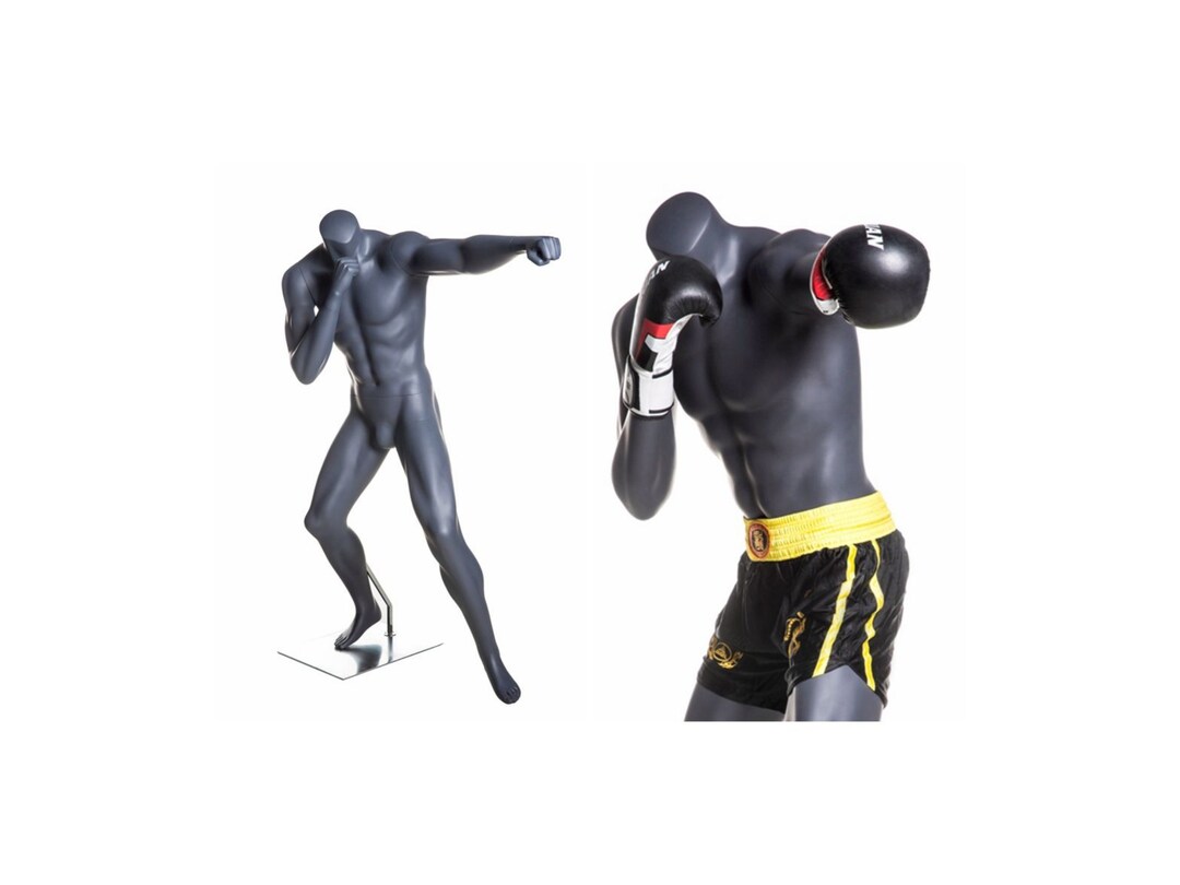 Matte Gray Headless Fiberglass Adult Male Boxing/mma Mannequin With ...