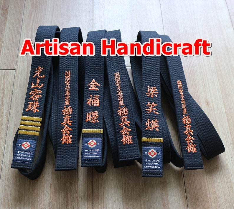 Embroidered KYOKUSHIN Karate Black Belt/isami/style/iko/ifk ...
