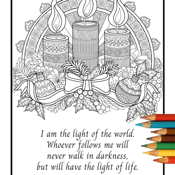 I Am the Light Coloring - Etsy