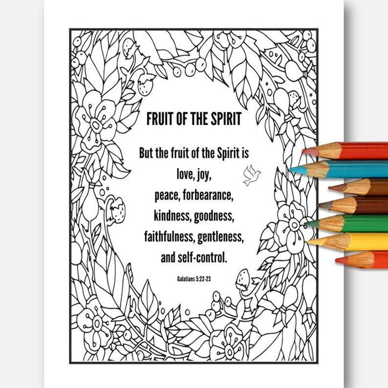 Galatians 5:22-23 Coloring Page, Fruit of the Spirit, Bible Verse ...