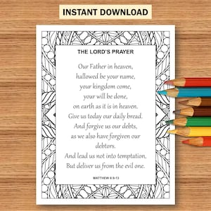 The Lord's Prayer, Matthew 6:9-13, Our Father in Heaven, Printable ...