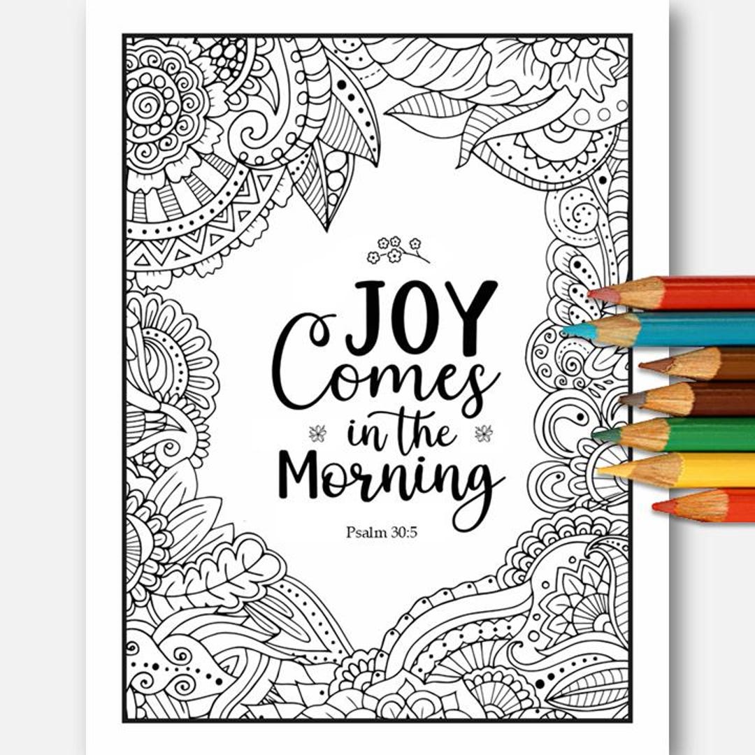 Psalm 30:5 Coloring Page, Bible Verse Scripture Art (digital Download ...