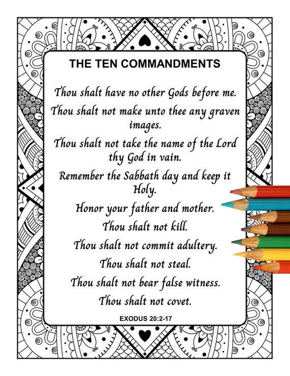 Thou Shalt Not Kill Coloring Pages