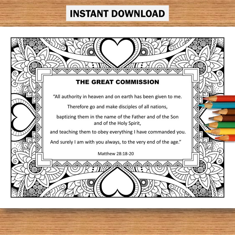 The Great Commission, Matthew 28:18-20, I Am With You Always, Bible ...