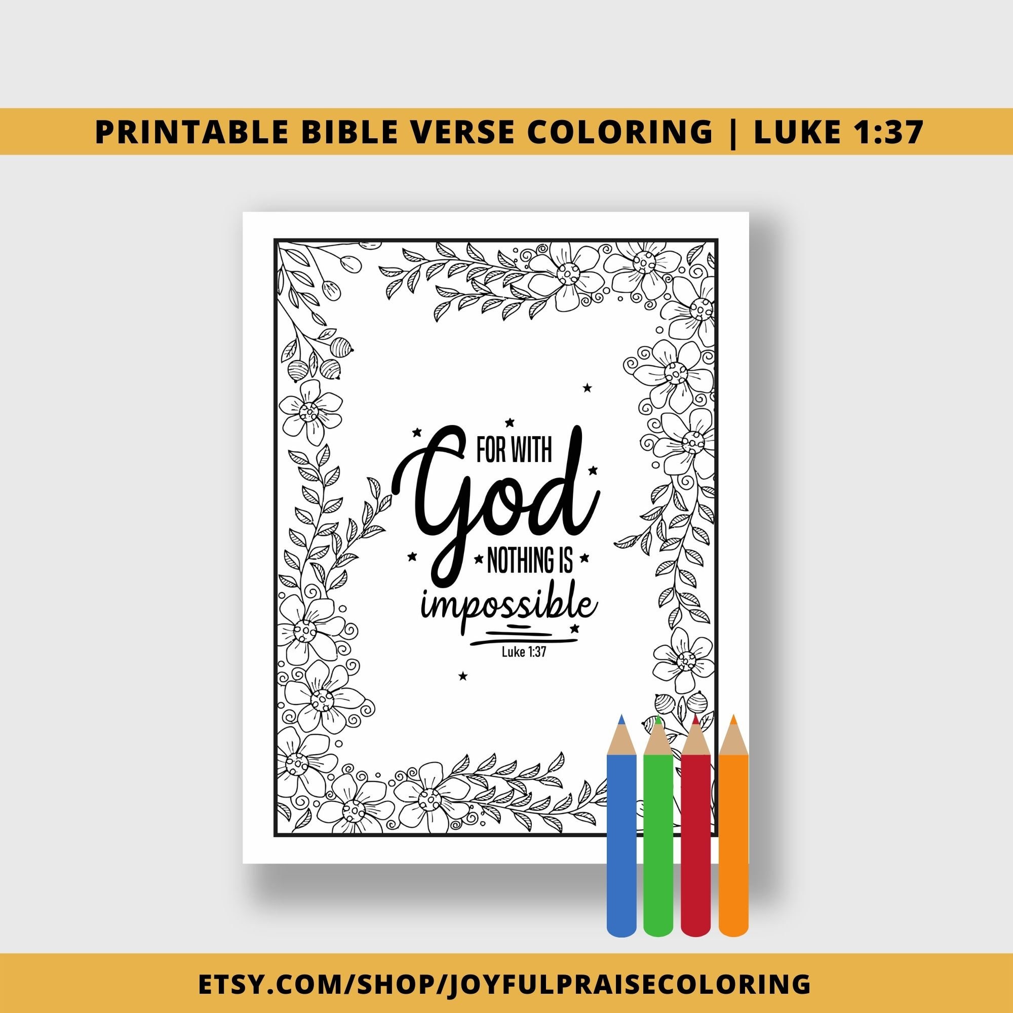 Nothing Is Impossible With God Coloring Pages